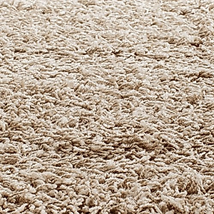 SAFAVIEH Athens Shag Collection 5'1" x 7'6" Beige SGA119G Non-Shedding Living Room Bedroom Dining Room Entryway Plush 1.5-inch Thick Area Rug