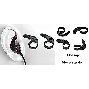 JNSA Ear Fin and Ear tip Set Replacement for Jaybird X2 X3 X4 X, S/M/L 3 Size 6 Pairs,Ear Fins 3 Pairs and Ear Tips 3 Pairs Compatible with Jaybird X X2 X3 X4,Black 33