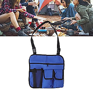 Jeanoko Chair Side Pocket Organizer, Waterproof Camping Chair Hanging Bag Easy to 600D Oxford Cloth for Beach Chairs(Blue)