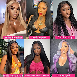 daparo 26inch Straight Lace Front Wigs Human Hair Pre Plucked 180% Density Glueless 13x4 HD Lace Frontal Wigs Human Hair Natural Hairline Brazilian Virgin Human Hair Wigs for Women
