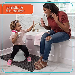 Summer My Size Potty Lights and Songs Transitions, White – Realistic Potty Training Toilet with Interactive Handle that Plays Music for Kids, Removable Potty Topper/Pot, Wipe Compartment, Splash Guard