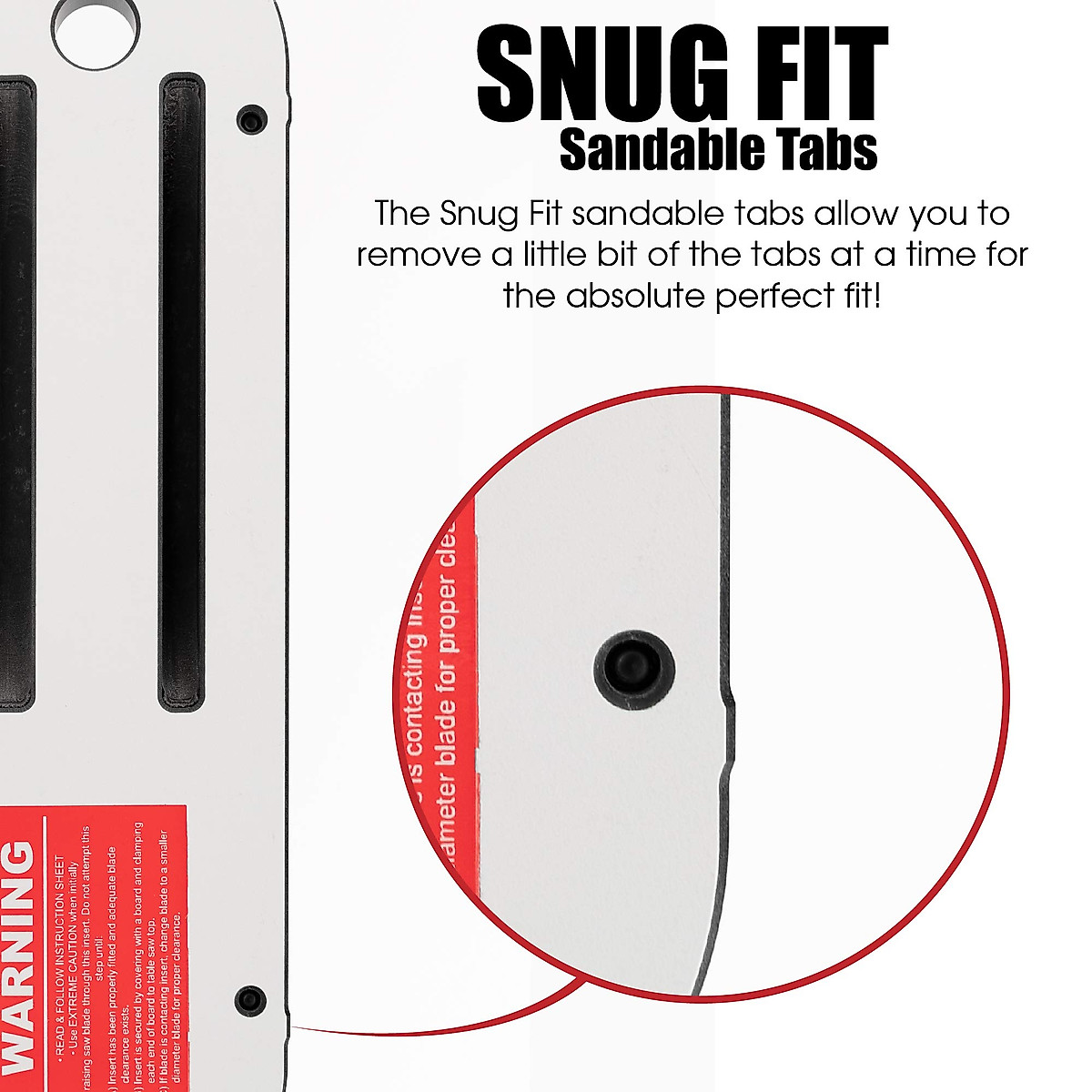 Phenolic Zero Clearance Insert for Delta Uni-Saw Contractor | Large Grizzly and Other Table Saws with a 13-3/8” x 3-3/4” x 1/2” Throat Plate Opening