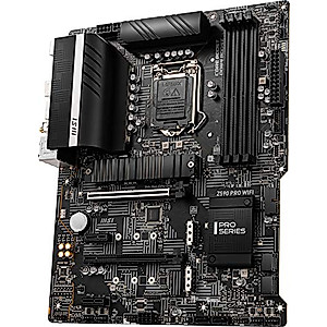 MSI Z590 PRO WiFi ProSeries Motherboard (ATX, 11th/10th Gen Intel Core, LGA 1200 Socket, DDR4, PCIe 4, M.2 Slots, USB 3.2 Gen 2, 2.5G LAN, DP/HDMI, Wi-Fi 6E)