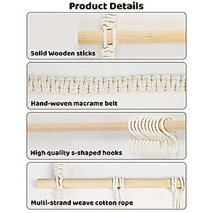 MoHern Headband Bow Holder Organizer for Girls, Baby Hair Bows Hanger with 30 Hooks, Hair Clip Accessories Storage Macrame Rack Boho Wall Hanging Decor for Nursery Room