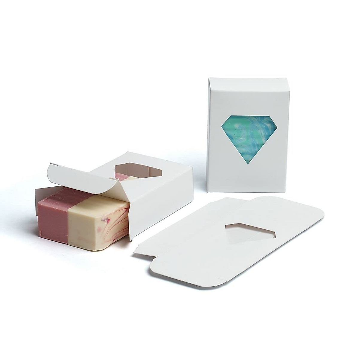 50 CYP White Diamond Window Soap Box - Homemade Soap Packaging - Soap Making Supplies - Made in USA! - 50 Pack