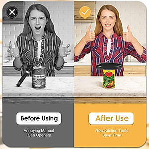 FlyBanboo Electric Can Opener, Can Opener Smooth Edge,Stainless Steel a Simple Push Automatic Electric Can,Best Kitchen Gadget for Arthritis