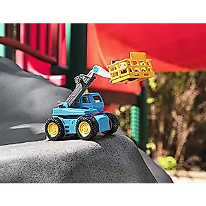 Driven by Battat – 1:24 Scale Telehandler Forklift Toy – Construction Truck Toy with Extendable Crane Arm & More – Realistic Lift Sounds & Lights – Car Toy Gift for Boys & Girls Age 3+