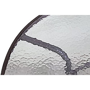 Garden Elements Sienna Metal Round Patio Glass Top Table, 40" (Brown)