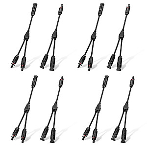ECO-WORTHY 4 Pair Solar Connectors 30A Y Branch Parallel PV Adapter Cable Wire Plug Tool Kit for Solar Panel(M/FF+F/MM)