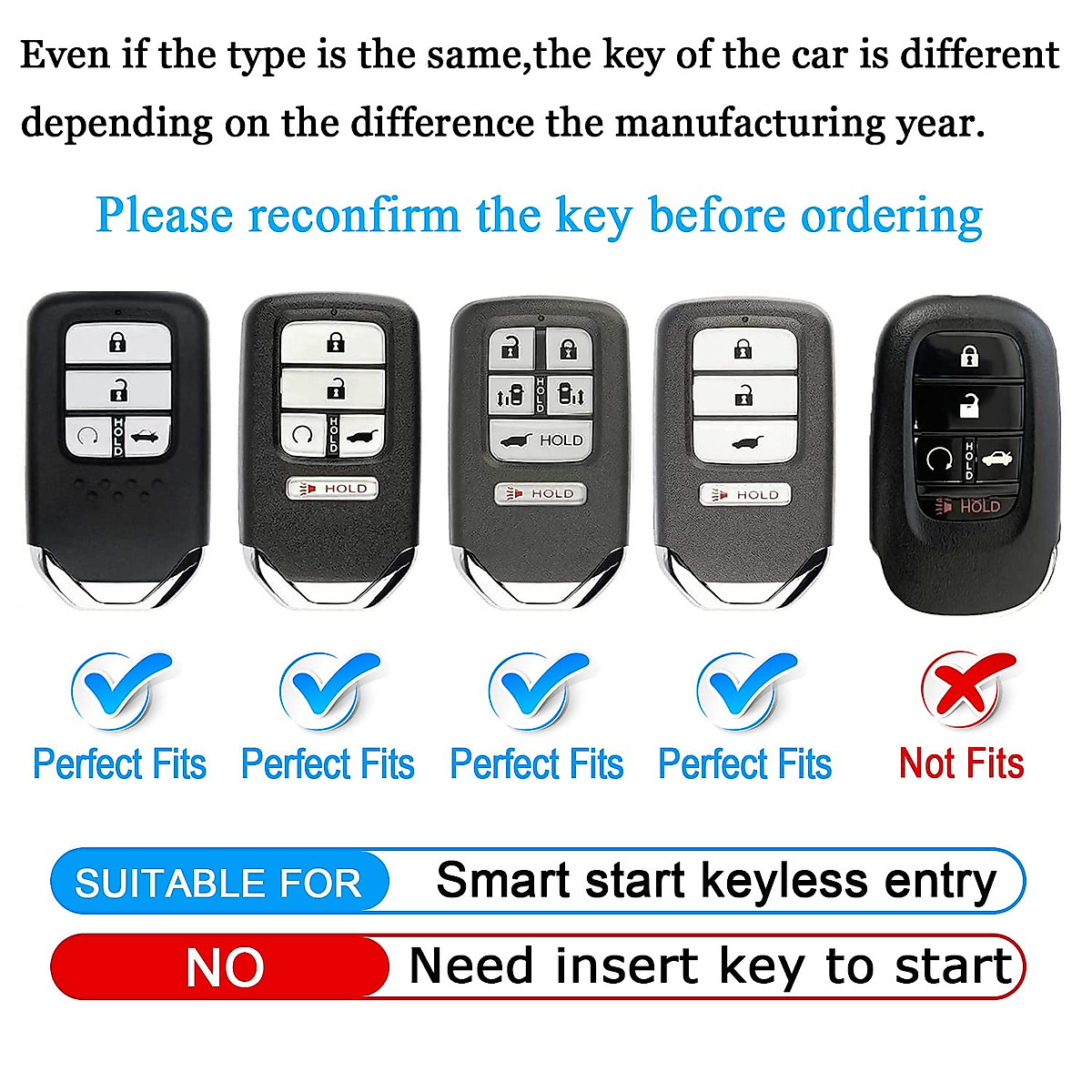 QBUC for Honda Key Fob Cover with Keychain,Soft TPU Full Cover Protection Key Fob Shell Compatible with Honda Accord Civic CRV HRV Pilot Odyssey Passport Smart Remote Key Fob Case (Silver)