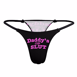 Daddy's Little Slut Women's G-String Thongs Sexy Panties Low Rise T-Back Underpants Stylish Underwear M