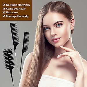 1st Choice Professional Hair Combs for Women Styling Hair Combs Plastic Weaving Combs for Highlighting,3-Way Weaving & Sectioning Foiling Comb for Hair Coloring, Highlighting, Balayage