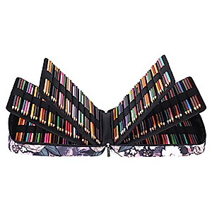 Shulaner Pencil Case Slot Holds 270 to 274 Colored Pencils or 180 to184 Color Gel Pens with Zipper Closure Large Capacity Nylon Pen Organizer for Artist Gray Rose