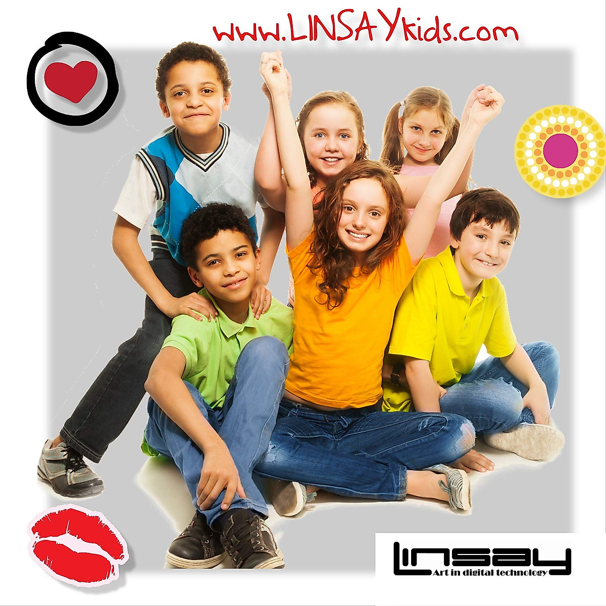 LINSAY 7" Kids Funny Tablet HD Screen Quad Core Bundle with Red Kids Defender Case Ultra-Protection - Camera Newest Android Operation System Thousands of Free Kids Applications. Google Certified