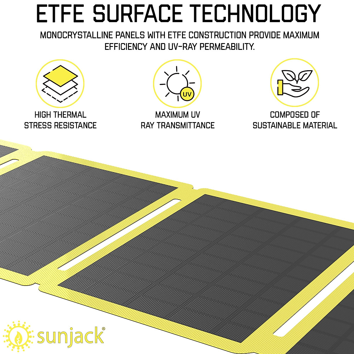 SunJack 60 Watt Foldable IP67 Waterproof ETFE Monocrystalline Solar Panel Charger with DC/USB QC3.0/ Type-C + 100W 25600mAh Power Bank for Cell Phones, Laptops, Power Stations and More