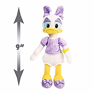 Disney Junior Mickey Mouse Small Plushie Stuffed Animal Daisy Duck, Officially Licensed Kids Toys for Ages 2 Up, Basket Stuffers and Small Gifts by Just Play
