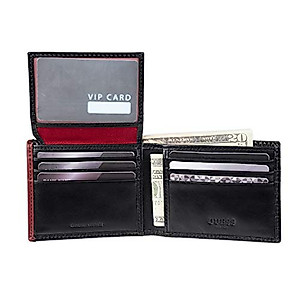 Guess Men's Leather Passcase Wallet, Black Rosete, One Size