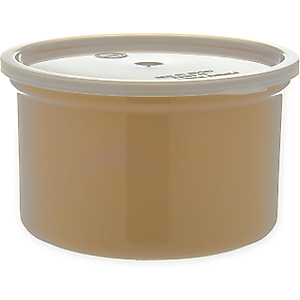 Carlisle FoodService Products Classic Round Storage Container Crock with Lid for Kitchen, Restaurants, Home, Plastic, 1.5 Quarts, Beige