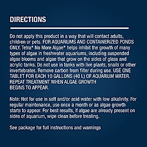 Tetra No More Algae Tablets, 8 tablets, Controls Algae in Aquariums