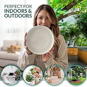 Willowy Matte White Ceramic Pot Saucer - Drainage Tray for 6, 7, 8, 9 Inch Planters + More Sizes