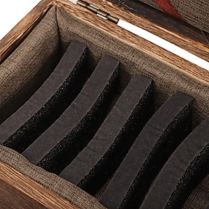 COHEALI Wooden Storage Box with Foam Liner Wax Seal Stamp Head Storage Box Wooden Coin Holder Jewelry Keepsake Chest Trinket Box for Earrings Necklace Bracelet