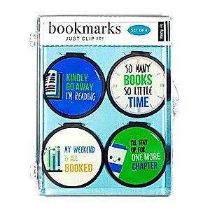 Funny Quote Bookmarks - JUST Clip IT! (4 Sets of 3 Page Markers- Total 12) Funny Bookmark Set - Ideal for Bookworms of All Ages. Adults Men Women Teens & Kids Love Our Fun Domed Designs!