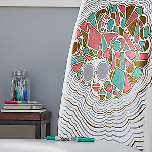 SHARPIE Metallic Permanent Markers, Fine Point, Silver, 12 Count