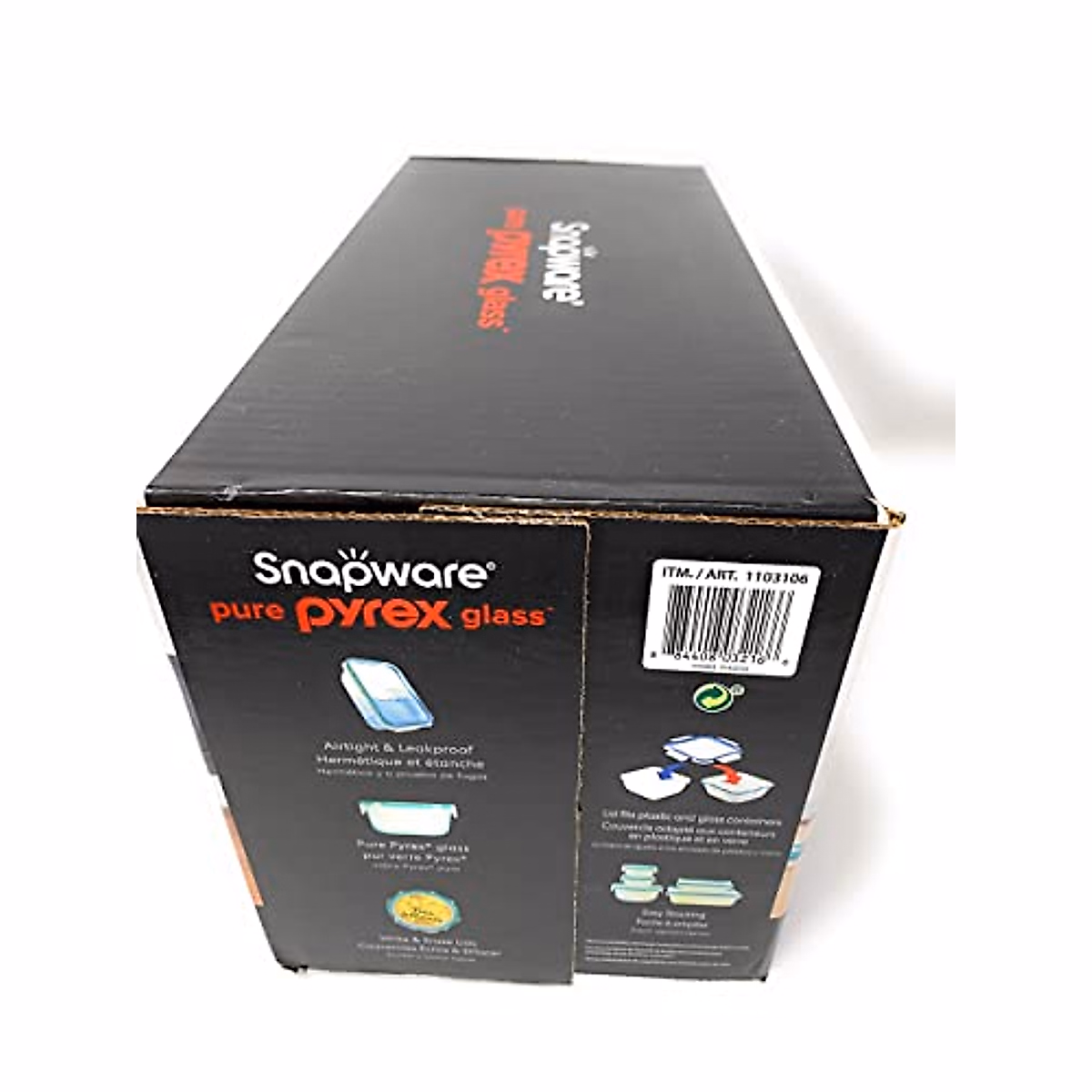 Snapware Pure Pyrex 18-Piece Glass Food Storage Set, 2.6, Clear