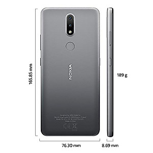 Nokia 2.4 | Android 10 | Unlocked Smartphone | 2-Day Battery | Dual SIM | US Version | 2/32GB | 6.5-Inch Screen | Charcoal