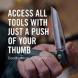 LEATHERMAN, FREE K2, Folding Pocketknife, 8-in-1 Multi-tool for Everyday Carry (EDC), Home & Outdoors, Made in USA, Evergreen