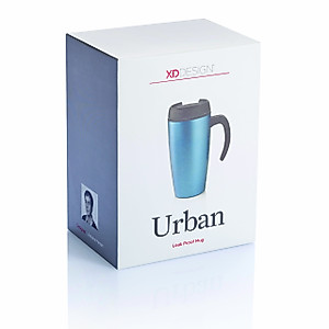 XD Design Small Stainless Steel 10-Piece Urban Mug, Blue