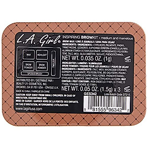 L.A. Girl Inspiring Brow Kit, Medium And Marvelous GES342