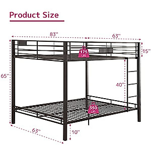 ACME FURNITURE Kaleb Queen/Queen Bunk Bed - 38015 - Sandy Black