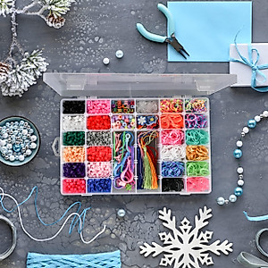 PANTRY X 36 Grids plastic organizer box with dividers for Bead organizer, Fishing tackles, Jewelry, Craft organizers and storage with adjustable dividers (36 Compartments)