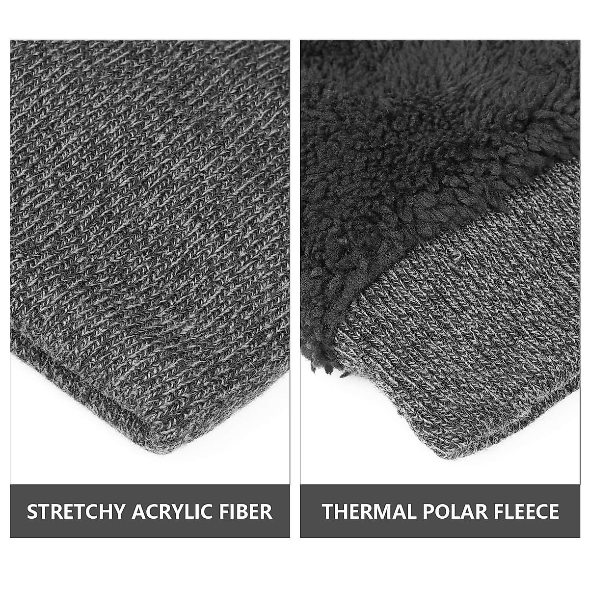 OZERO Winter Beanie Daily Hat Warm Polar Fleece Ski Stocking Skull Cap for Men and Women Gray