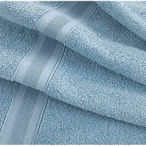 Cotton Fingertip Towels Set - 4 Pack Light Blue Highly Absorbent, Soft Feel Fingertip Towels 11"x17"