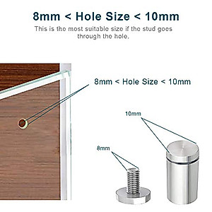 Stainless Steel Standoff Screws, 20Pcs 1/2 x 1 Inch Wall Standoff Sign Holders Screws, Mounting Glass Hardware for Hanging Acrylic Picture Frame, Advertising Screws Kit