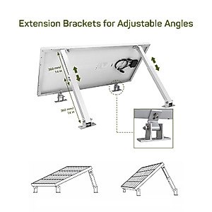 HQST Adjustable Solar Panel Tilt Mount Brackets, 30 inch Support Solar Panels with 150W or More for Boats, RV, Roof Off Grid System