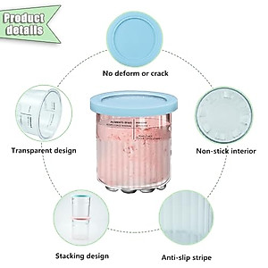 Quimoy Replacement for Ninja Creami Pints and Lids - 4 Pack, 24oz Creami Pint Containers Compatible with Ninja NC500 NC501 Series, Creami Deluxe Pints for Ninja BPA-Free & Dishwasher Safe