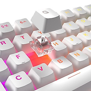 Matrix Elite Series White 60% Mechanical Gaming Keyboard: Fast Switches - Millions of RGB Options - No Latency - 61 Keys - Doubleshot PBT keycaps - Hot Swappable (Blue Switches)