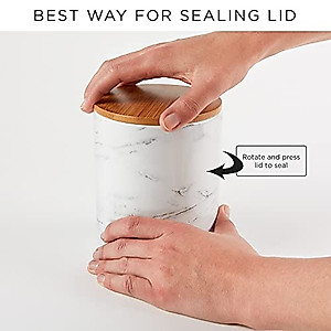 DII Kitchen Accessories Collection Ceramic, Canister Set, 4.5 Cup/3 Cup/1.25 Cup, White Marble