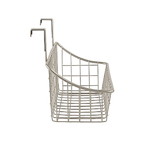 Spectrum Diversified Grid Storage Basket, Over The Cabinet, Steel Wire Organization Under Sink Kitchen & Bathroom, Small, Satin Nickel PC