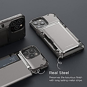 VRS Design Damda Glide Pro Phone Case for iPhone 13 Pro Max, Sturdy Semi Auto Wallet [4 Cards] Case Compatible for iPhone 13 Pro Max Case (2021)