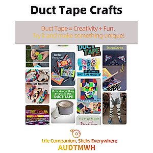 AUDTMWH Duct Tape Heavy Duty, 1.88 in x 90 ft, Silver, Waterproof, Temperature Resistant, Extreme Durability, Super Fix, No Residue, Industrial, for Duct Tape Crafts, 1 Roll