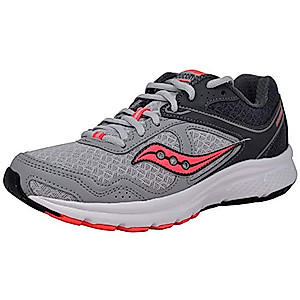 Saucony Women's Cohesion 10 Grey/Peach Running Shoe 9 M US