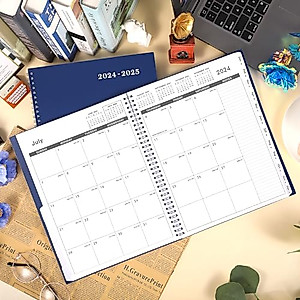 2024-2025 Monthly Planner - Monthly Planner/Calendar 2024-2025, Jul. 2024 - Dec. 2025, 9'' x 11'', 18 Months Planner, Sticky Tabs, Back Pocket - Navy