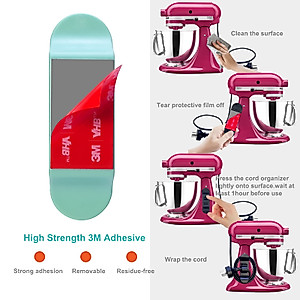 Cord Organizer for Kitchen Appliances Upgraded Adhesive Cord Holder Wrapper Kitchen Gadgets Keeper Cable Organizer Stick On Mixer, Microwave Oven, Coffee Maker, Air Fryer Toaster