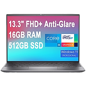 Dell Inspiron 13 5000 5310 Laptop 13.3" FHD+ Anti-Glare 300 Nits Display 11th Generation Intel Quad-Core i5-11320H 16GB RAM 512GB SSD Backlit Keyboard Thunderbolt HDMI MaxxAudio Win11 Pro(Renewed)