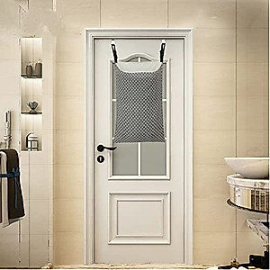 HDHYK Adjustable Space Saving Door Hanging Laundry Hamper Bag Dorm Laundry Bag,Wide Open Top Over The Door Laundry Hamper with Free Hanging Hooks