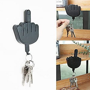 TOIVO Finger Hand Key Hanger for Wall，Funny Key Holder for Wall Funny Gift Idea，Middle Finger Keychain Ejects The Finger，for Doorway Wall Entryway Hallway Funny Office Wall Decorative
